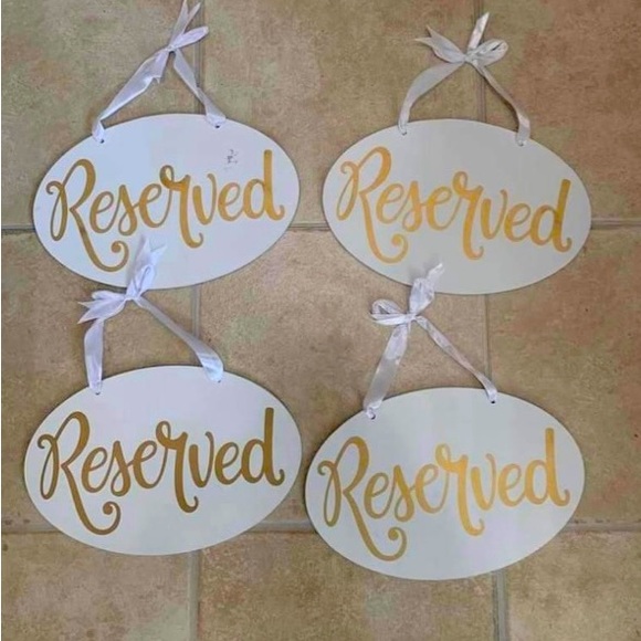 Other | 4 Reserved Seating Hanging Signs | Poshmark